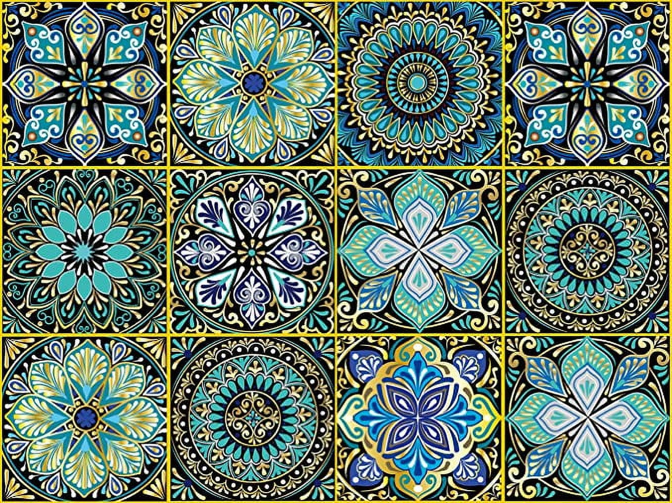 Mandala 24 Pcs 6x6 Inch Decorative Tile Stickers，Peel and Stick ...
