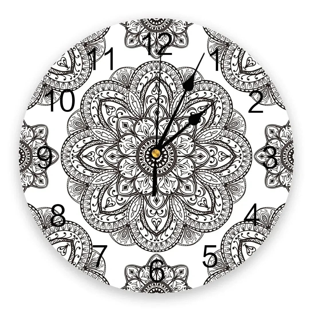 Mandala Accessories Arabesque Circle Wall Clocks Silent Home Cafe ...