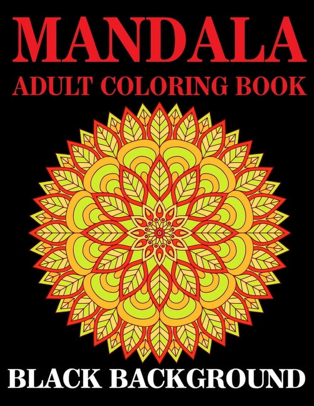 Mandala Adult Coloring Book Black Background Volume 2 50 Adult