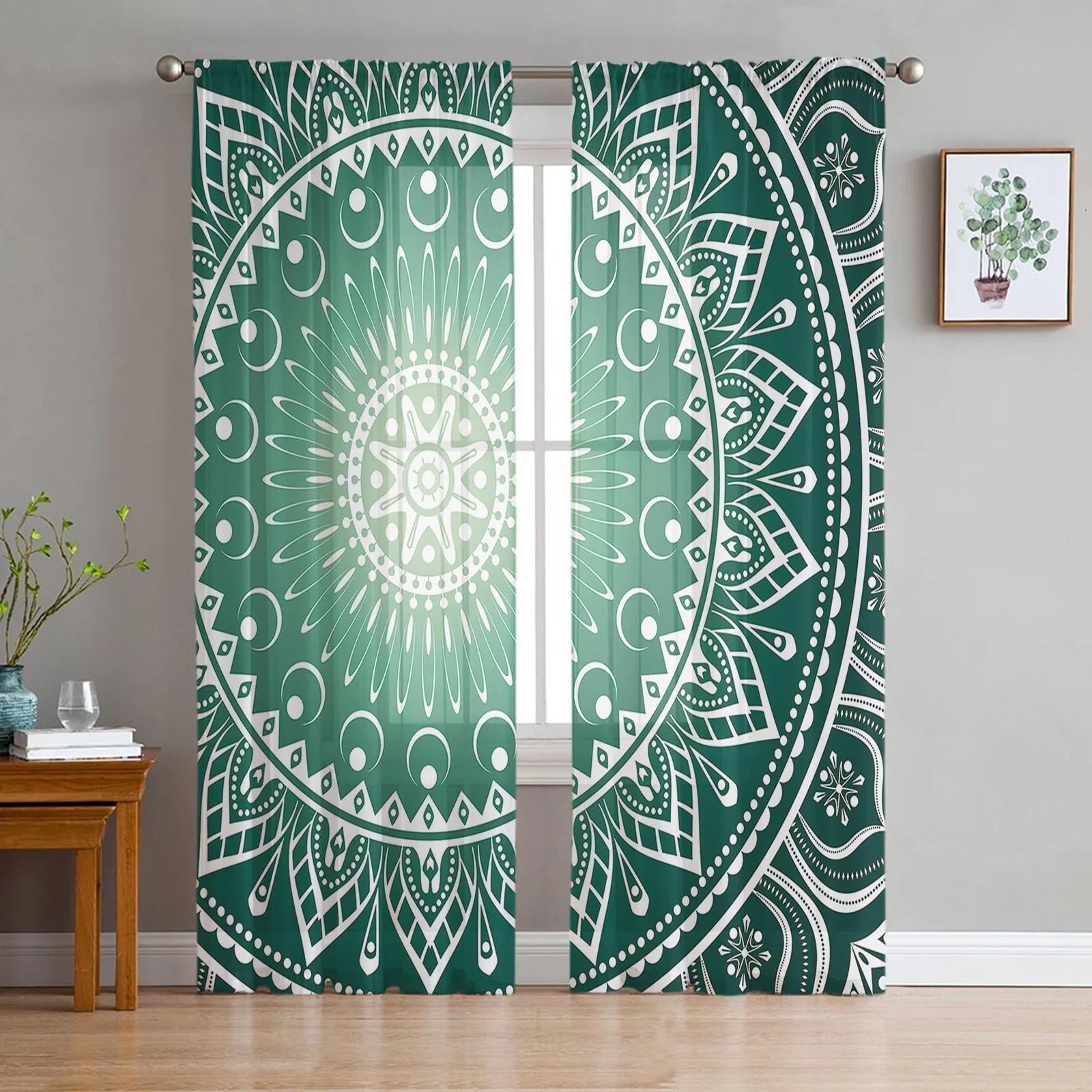 Mandala Boho Art Sheer Window Curtains for Bedroom The Living Room ...
