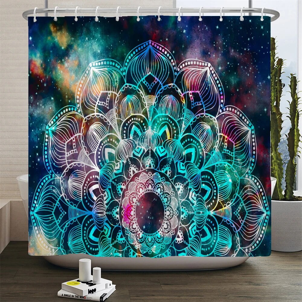 Mandala Boho Shower Curtain Print Waterproof Polyester Bath Curtain