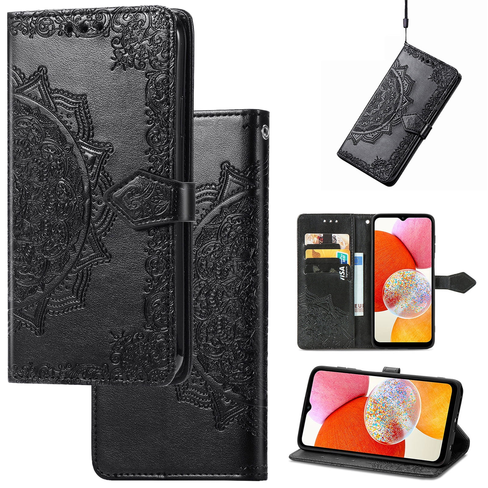 Mandala Case for iPhone X/ XS, Premium Leather Flip Wallet Card Slots ...