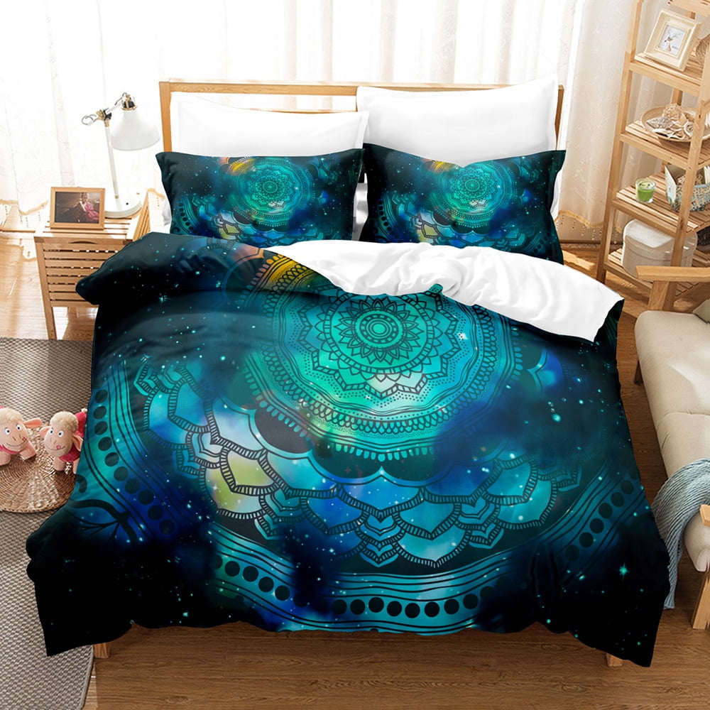 Mandala Comforter Cover Set,Bohemian Theme Ethnic Flowers Duvet Cover ...