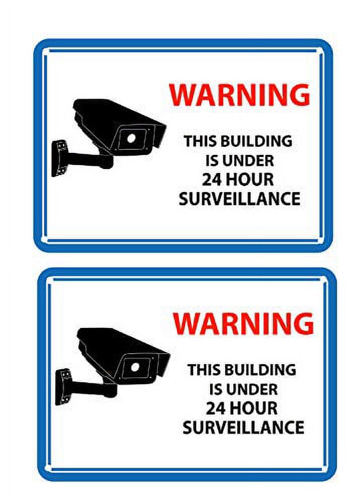 Mandala Crafts 24 Hour Video Surveillance Sign, Security Camera Sign ...