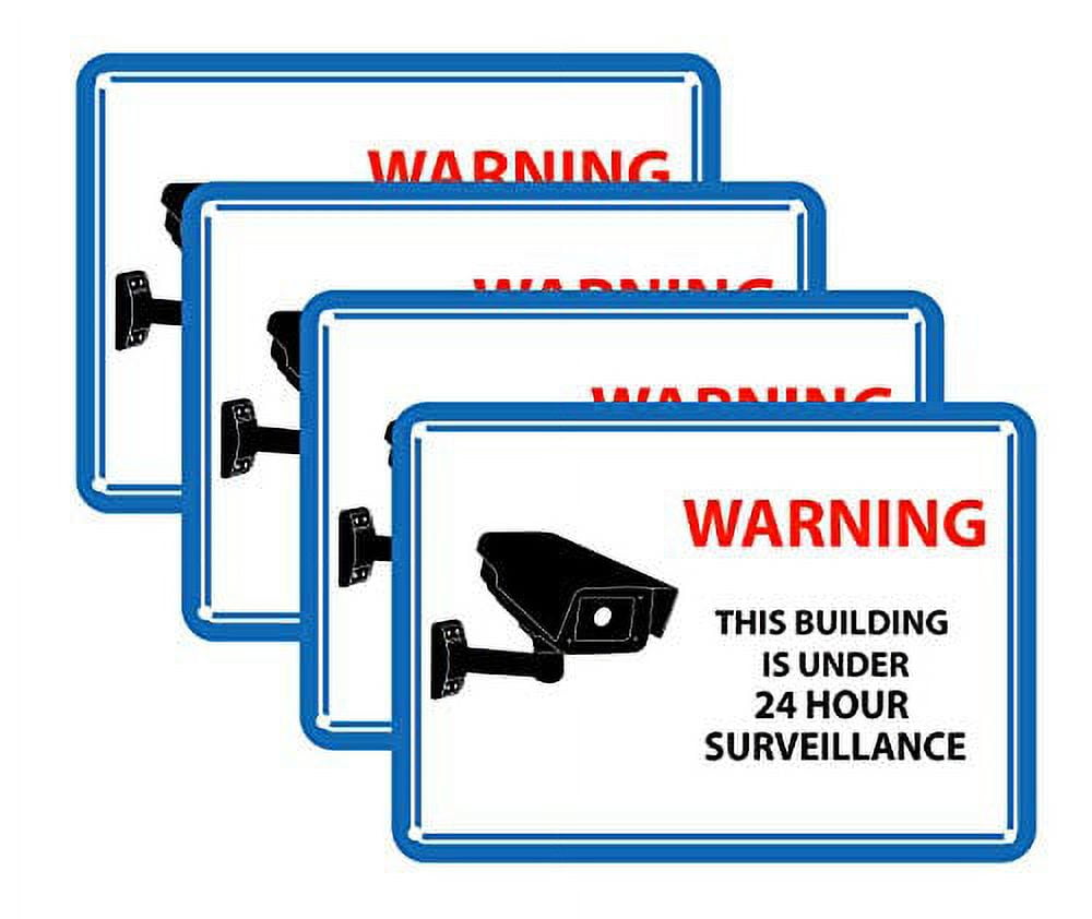 Mandala Crafts 24 Hour Video Surveillance Sign, Security Camera Sign ...