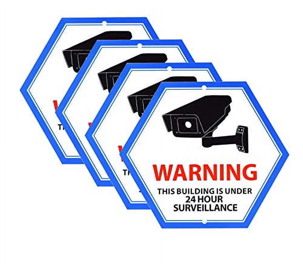 Mandala Crafts 24 Hour Video Surveillance Sign, Security Camera Sign ...