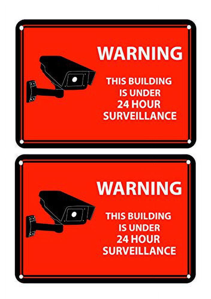 Mandala Crafts 24 Hour Video Surveillance Sign, Security Camera Sign ...