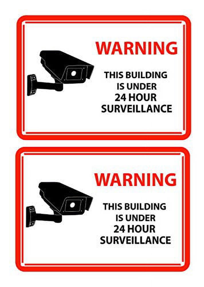 Mandala Crafts 24 Hour Video Surveillance Sign, Security Camera Sign ...