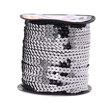 Threadart 6MM Sequin String - 80 Yard Roll - Silver LZ - For Crafting ...