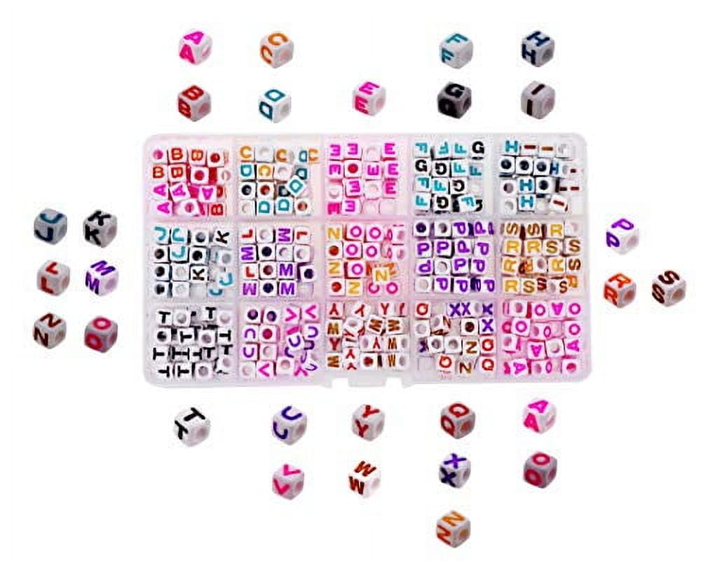 Mandala Crafts Letter Alphabet Pony Bead Set for Bracelet, Rave Kandi ...