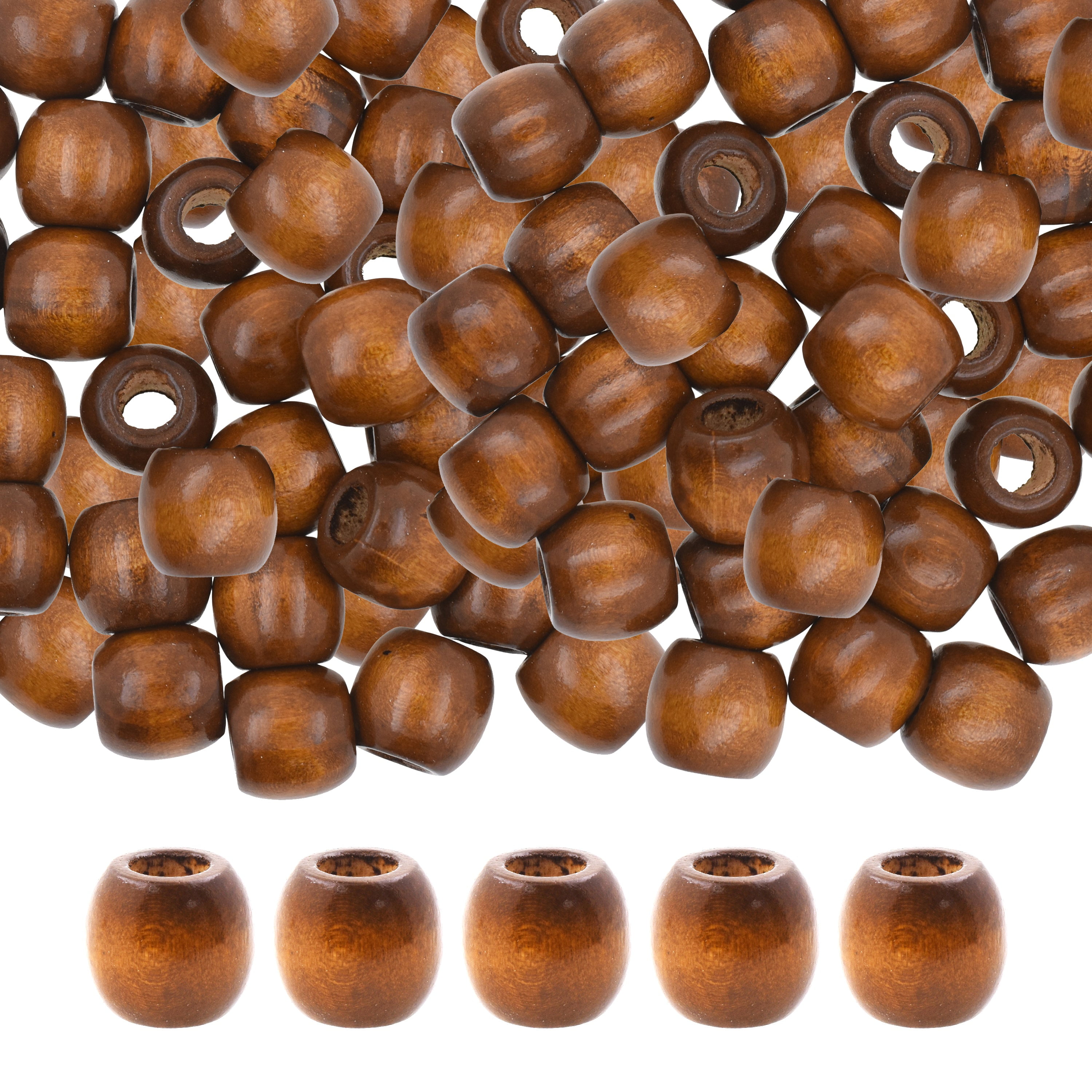 Mandala Crafts Natural Wooden Beads for Crafts Loose Large Hole Wood ...