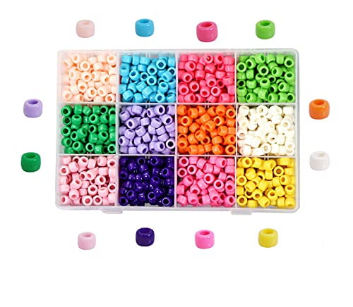 Mandala Crafts Plastic Pony Beads for Jewelry Making - Large Plastic ...