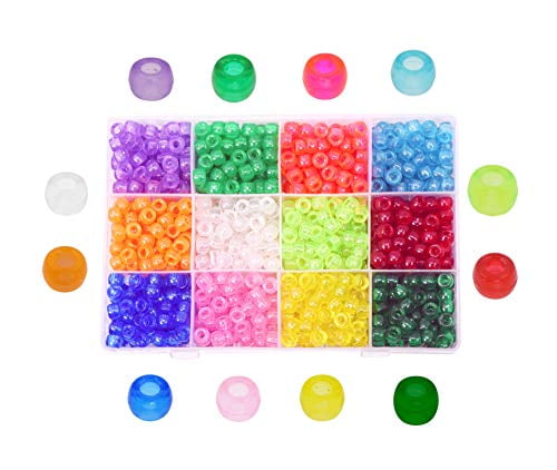 Mandala Crafts Plastic Pony Beads for Jewelry Making - Large Plastic ...