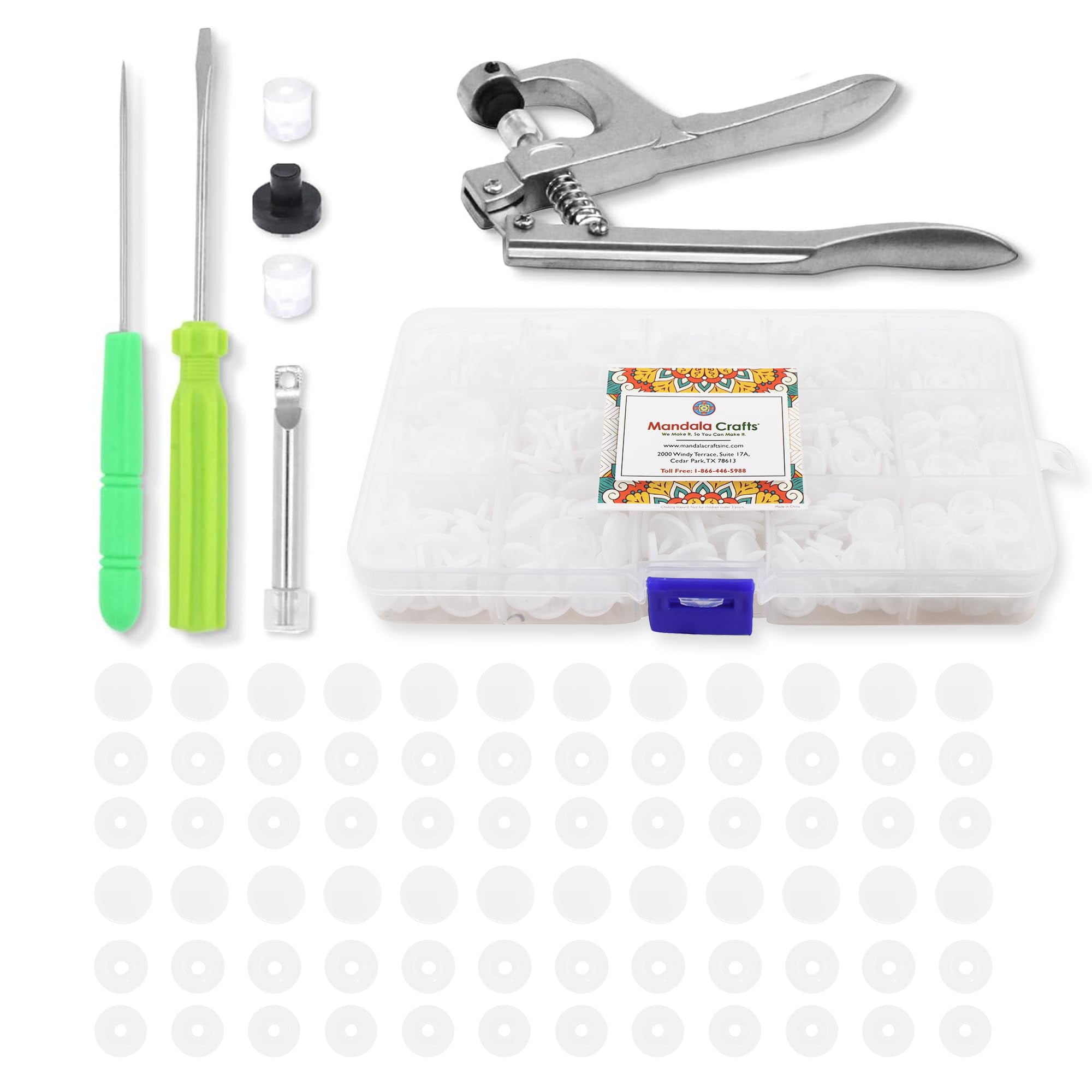 Mandala Crafts Plastic Snaps Fasteners Kit & Snap Pliers - No Sew ...