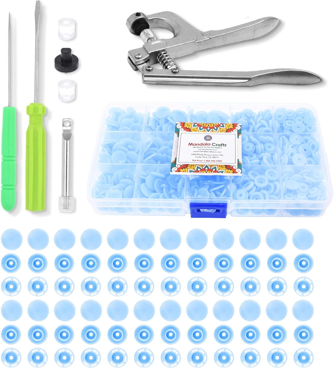 Mandala Crafts Plastic Snaps for Clothing - No-Sew Plastic Snap Buttons ...