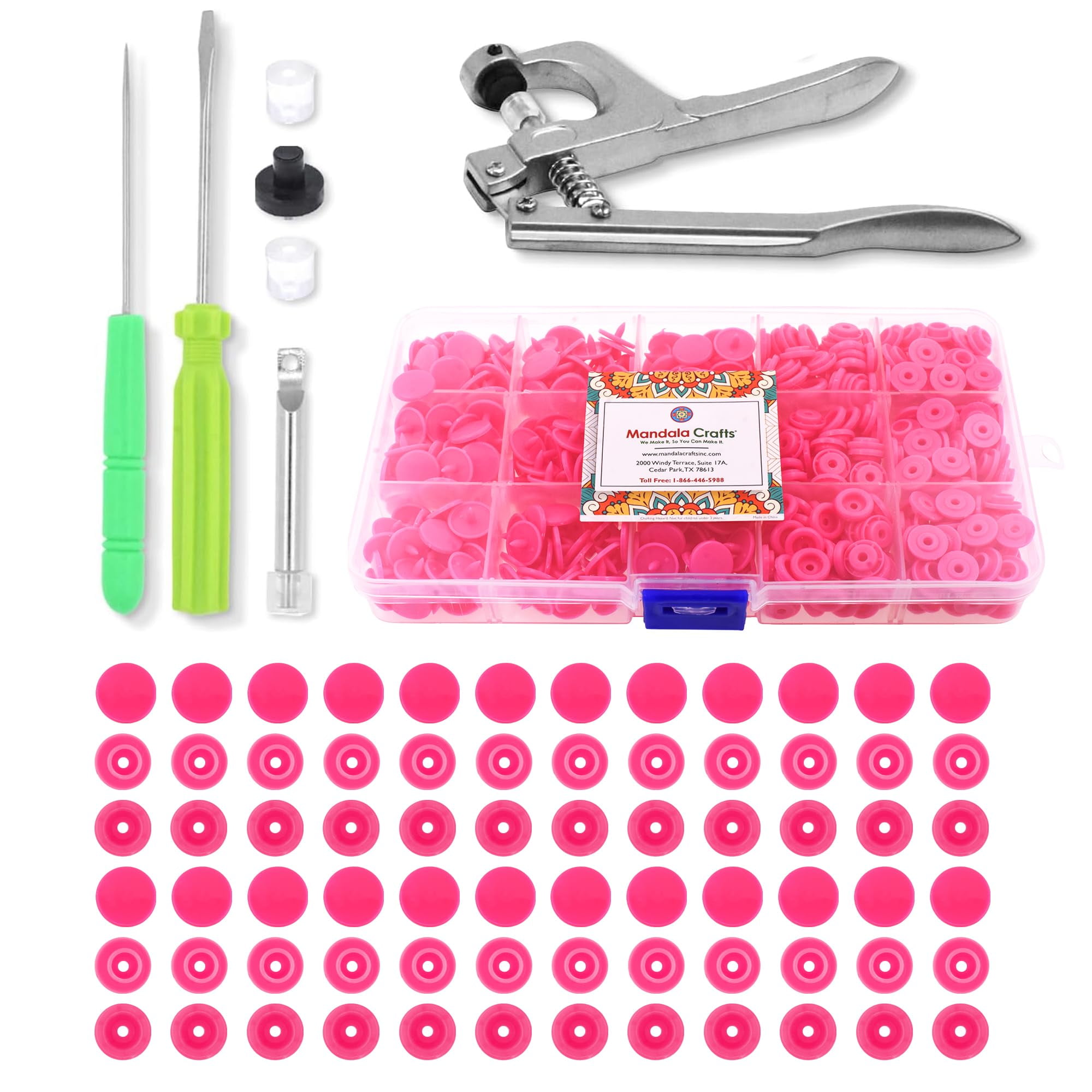 Mandala Crafts Plastic Snaps for Clothing - No-Sew Plastic Snap Buttons ...