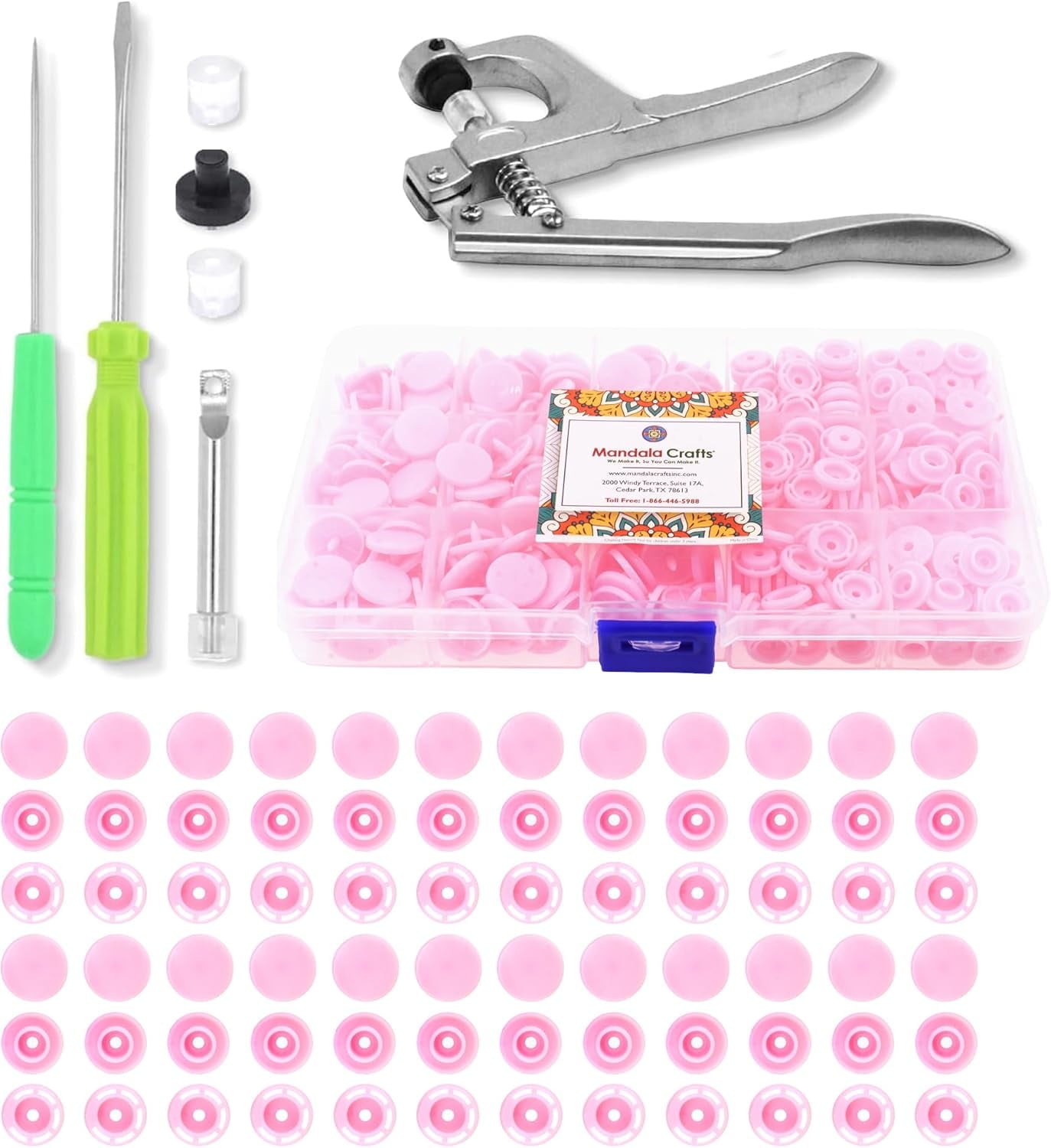 Mandala Crafts Plastic Snaps for Clothing - No-Sew Plastic Snap Buttons ...