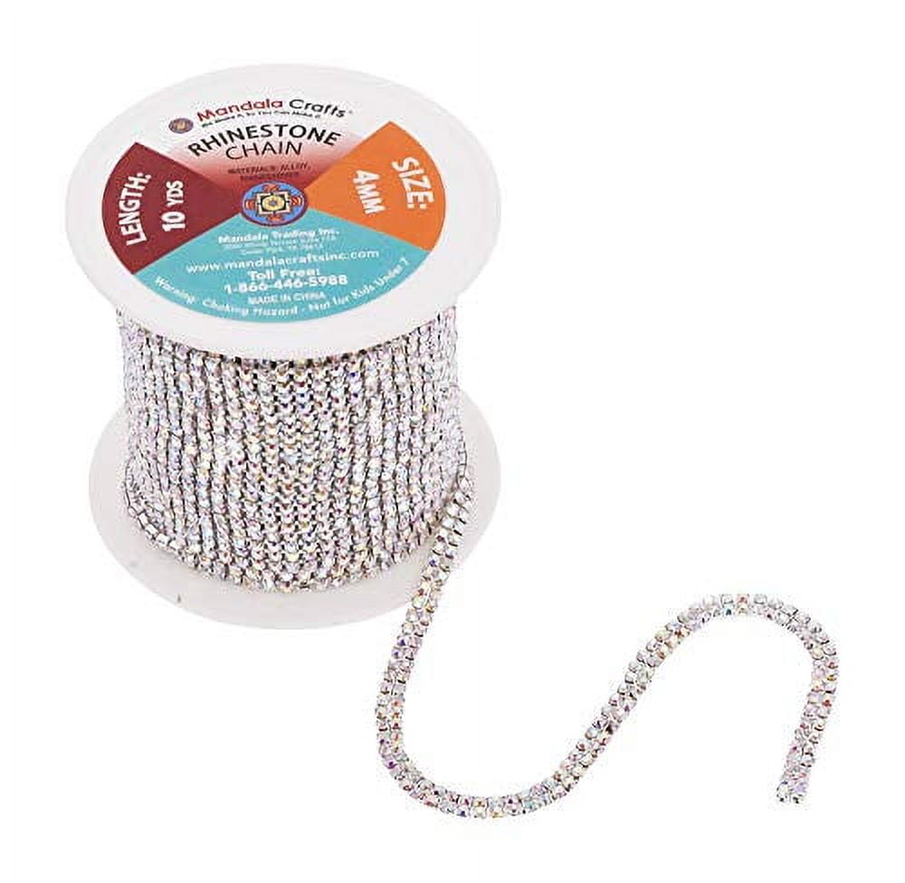 Mandala Crafts Rhinestone Cup Chain Trim Roll for Jewelry Making, Glass ...