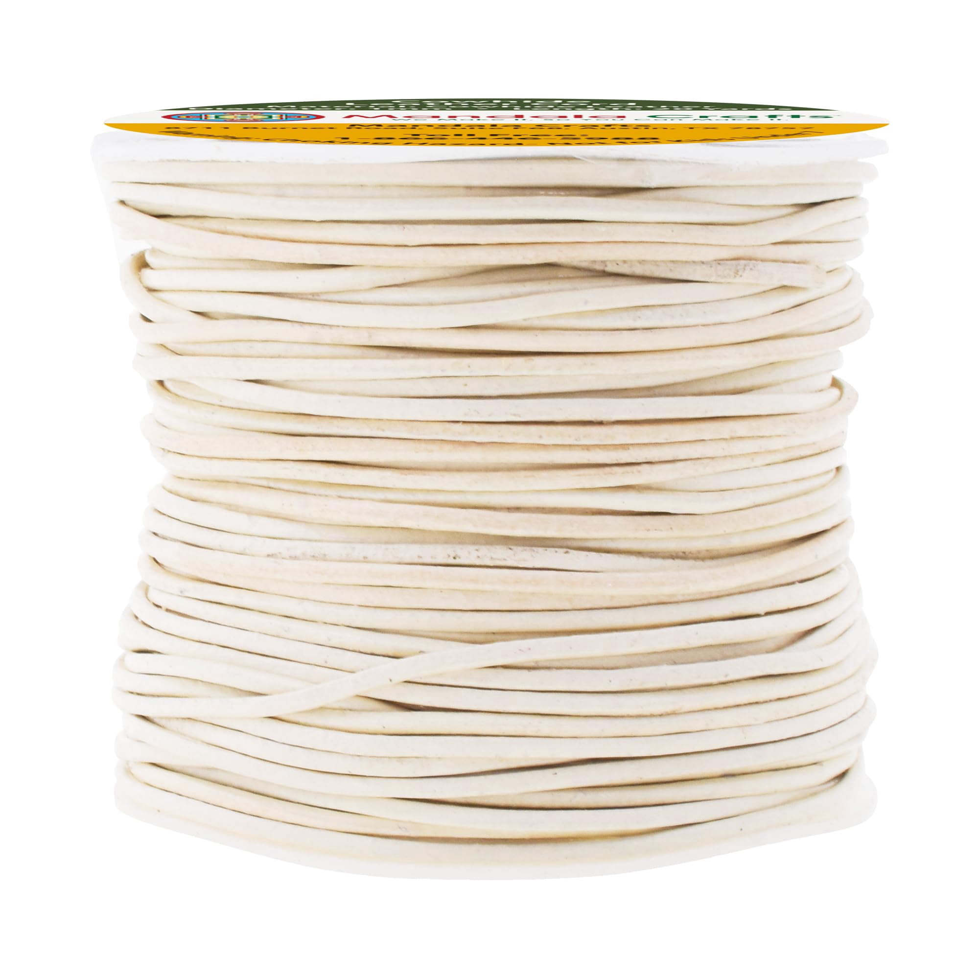 Mandala Crafts Round Cowhide Genuine Cream Leather Cord for Jewelry ...