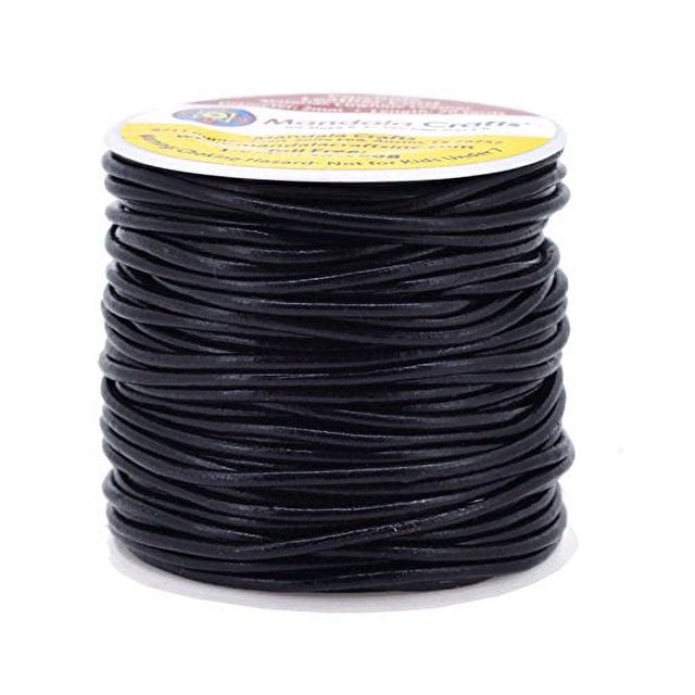 Mandala Crafts Round Cowhide Genuine Leather String Cord, Natural ...