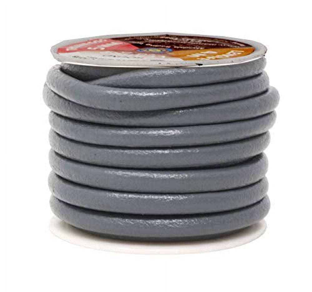 Mandala Crafts Round Cowhide Genuine Leather String Cord, Natural ...