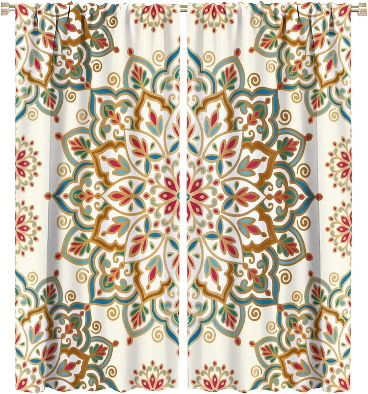 Mandala Curtain Boho Traditional Arabic Indian Pattern Blackout Print ...