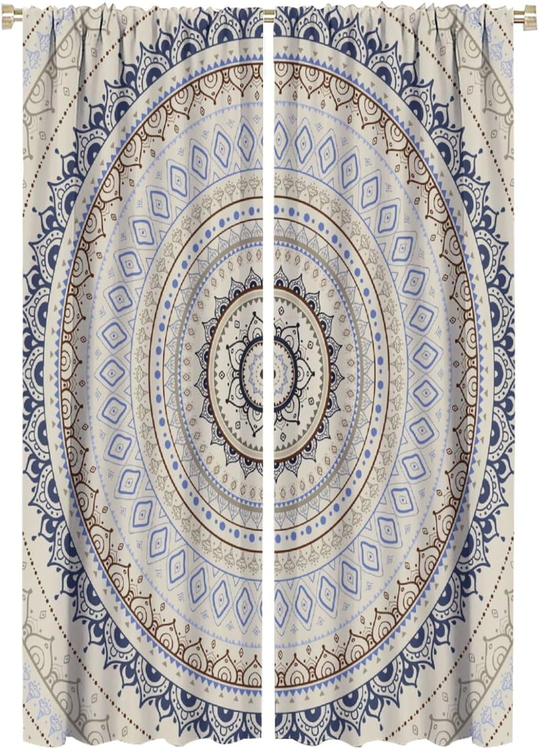 Mandala Curtains Retro Mandala Style Eastern Classic Bohemian Art Print ...