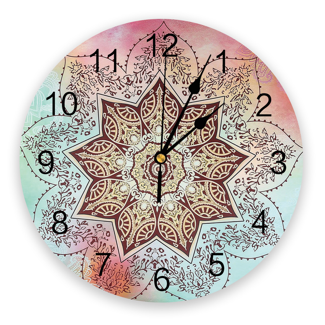 Mandala Datura Buddhism Ethnic Modern Wall Clock For Home Office Wall ...