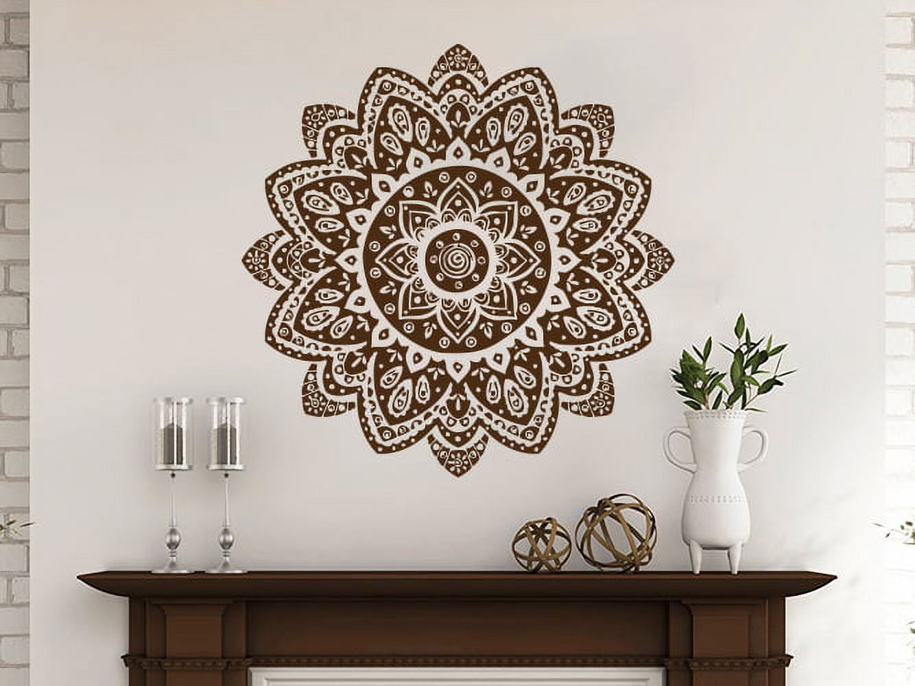 Mandala Decals Mehndi Vinyl Sticker Wall Decal Lotus Flower Decor ...