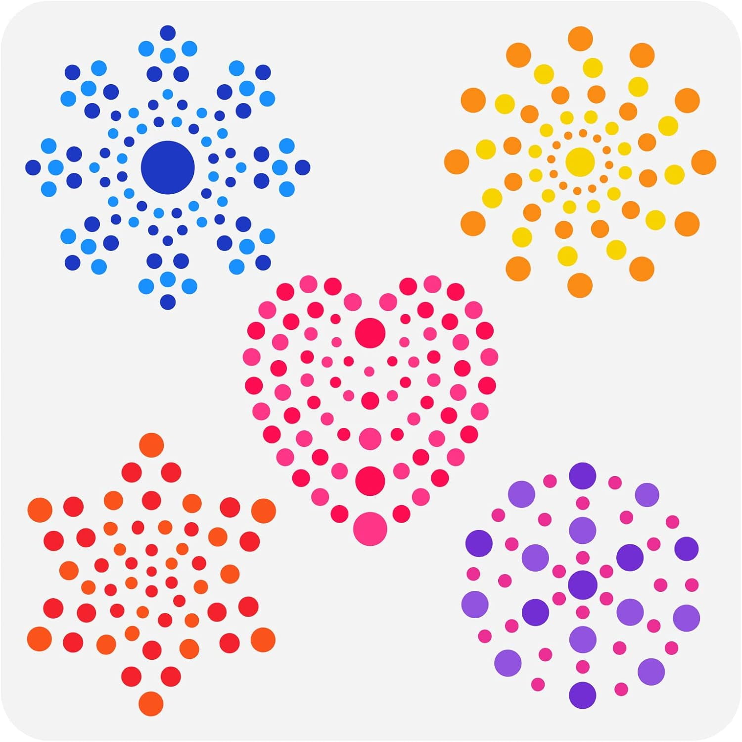 Mandala Dot Painting Stencils 11.8x11.8 inch Dots Spiral Drawing ...