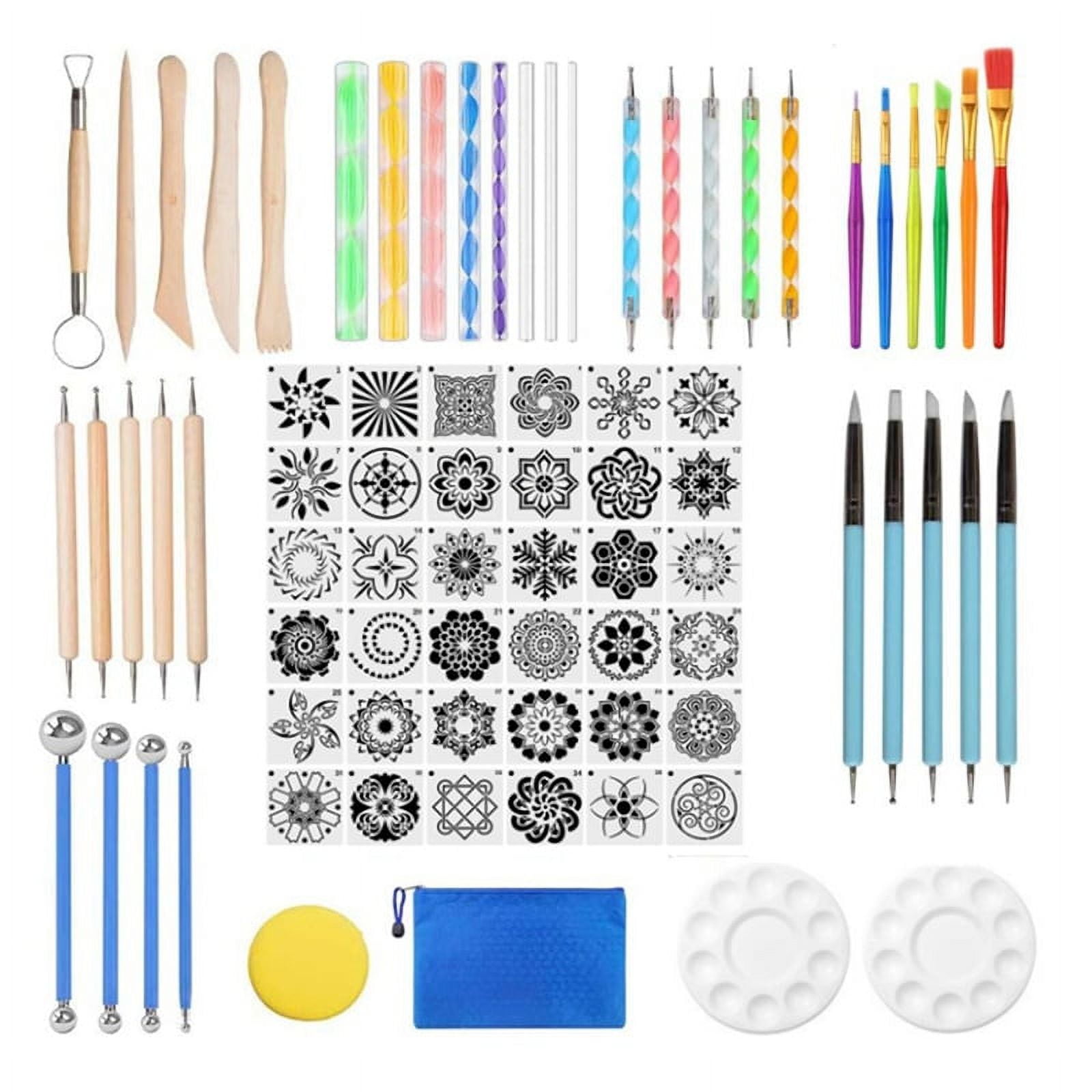 Mandala Dotting Tools, 78Pcs Mandalas Painting Stencil Kits Pen Dotting ...
