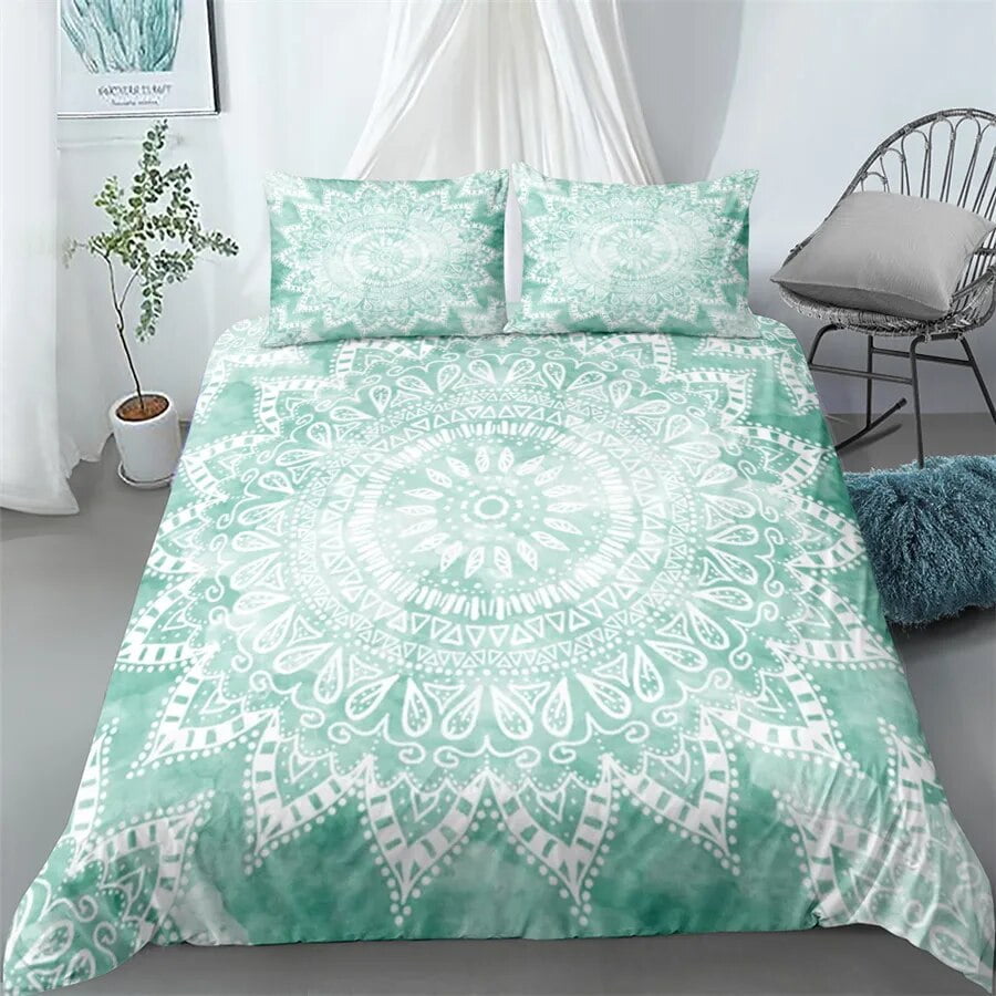 Mandala Duvet Cover Set Blue Pink Boho Chic Bedspreads Tic Bedclothes