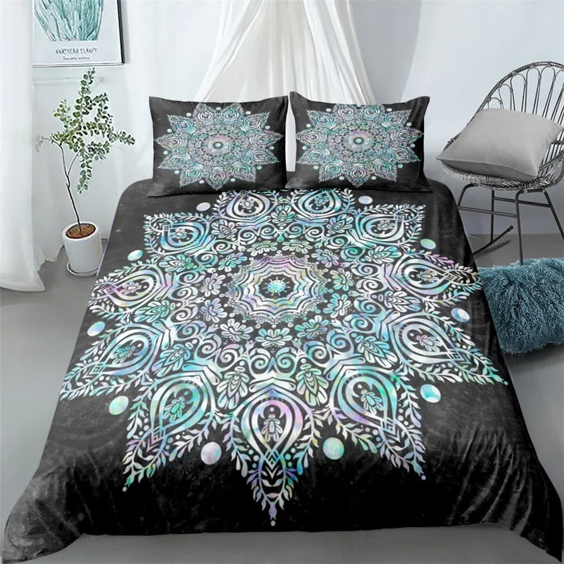 Mandala Duvet Cover Set Blue Pink Boho Chic Bedspreads Tic Bedclothes