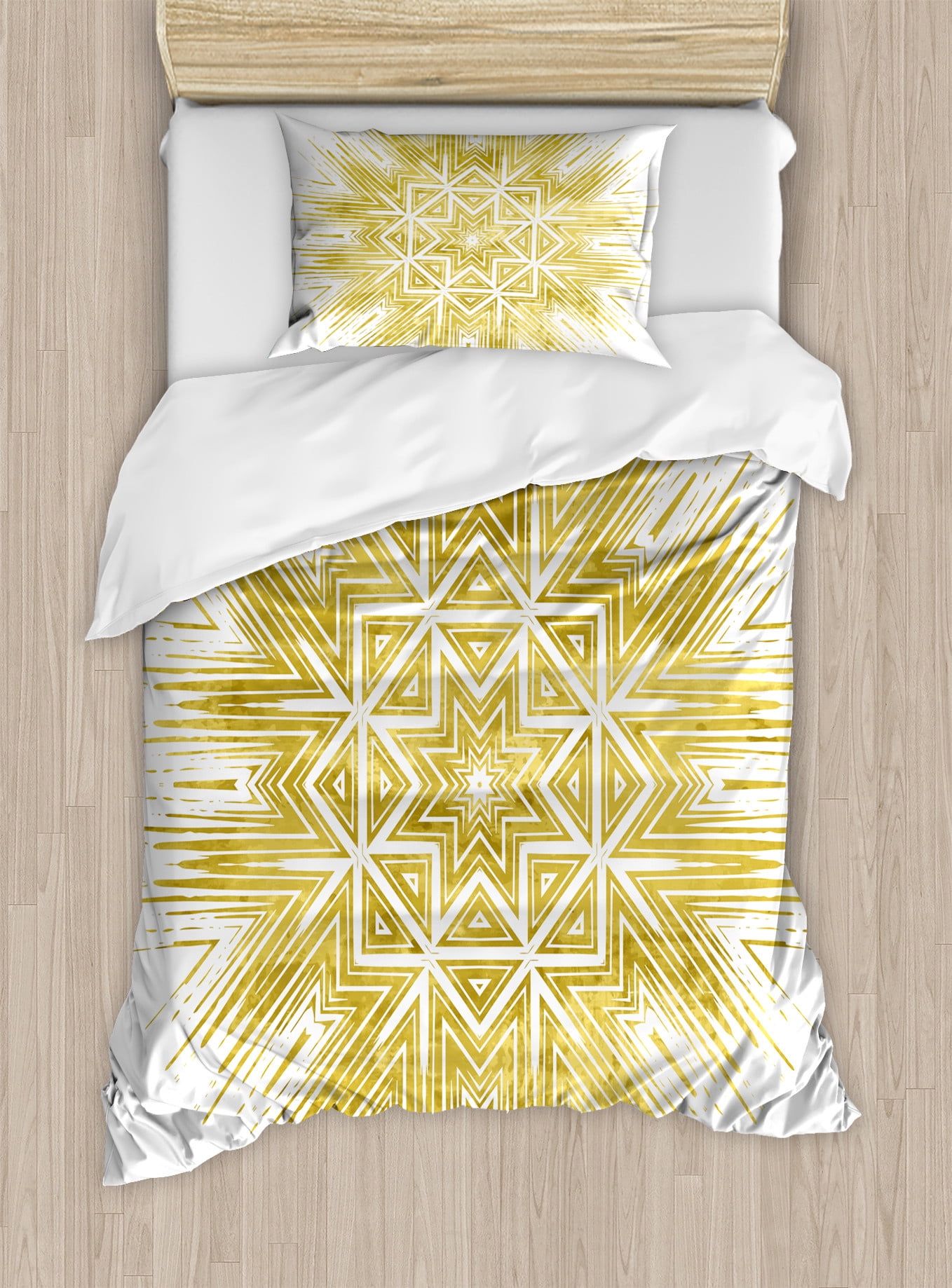 Mandala Duvet Cover Set, Geometric Elements Vintage Vivid Motif ...