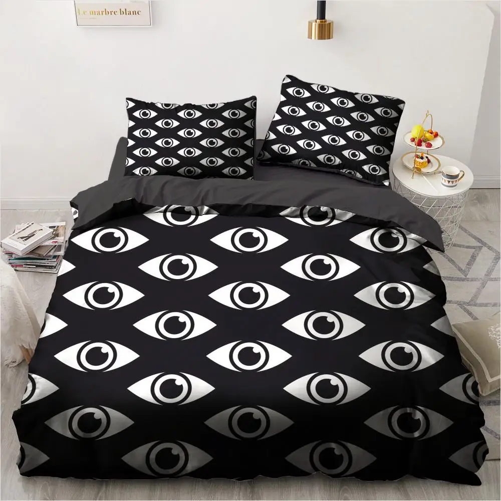 Mandala Duvet Cover Set Hamsa Hand with Inner Eye Evil Eyes Eastern Art ...