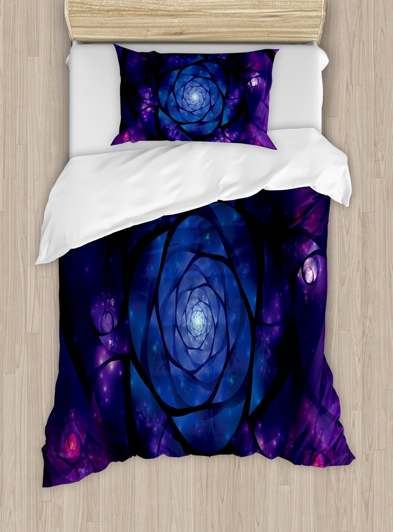 Mandala Duvet Cover Set, Psychedelic Universe Flower in Space Motif Art Print, Decorative 2 ...