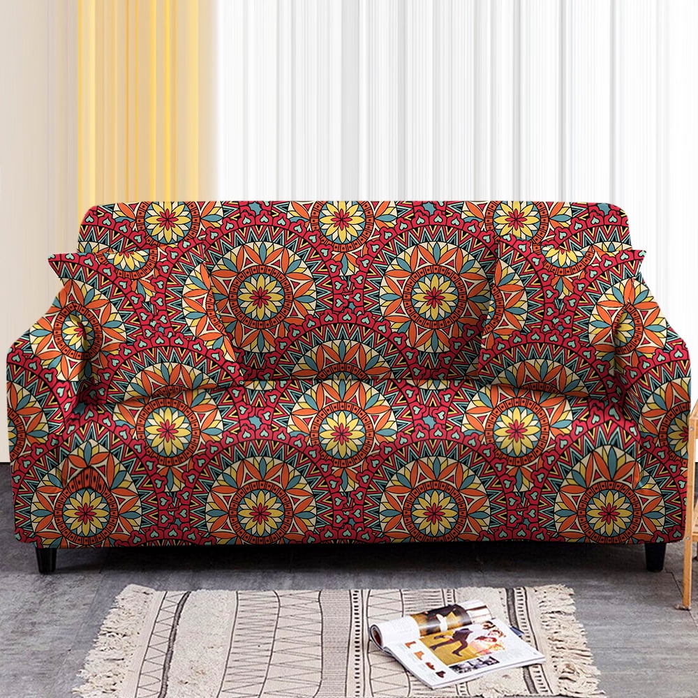 Mandala Elastic Sofa Cover for Living Room Stretch Bohemian Prints ...
