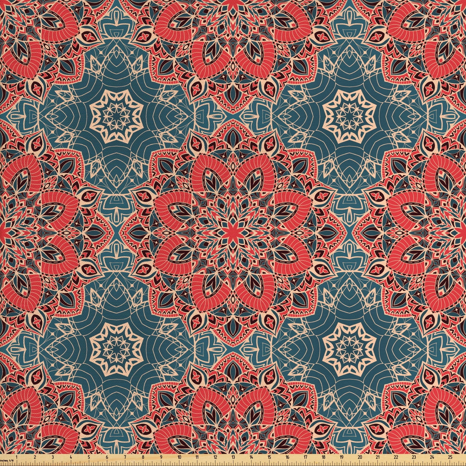 Ambesonne Mandala Fabric by the Yard Upholstery, Culture Flowers, 5 ...