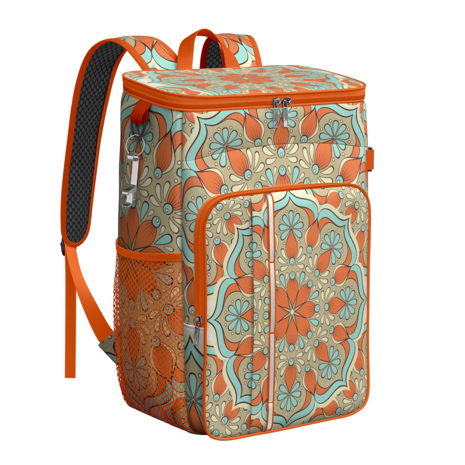 Mandala Floral Ethnic Backpack Cooler, Tribal Boho Abstract Pattern ...