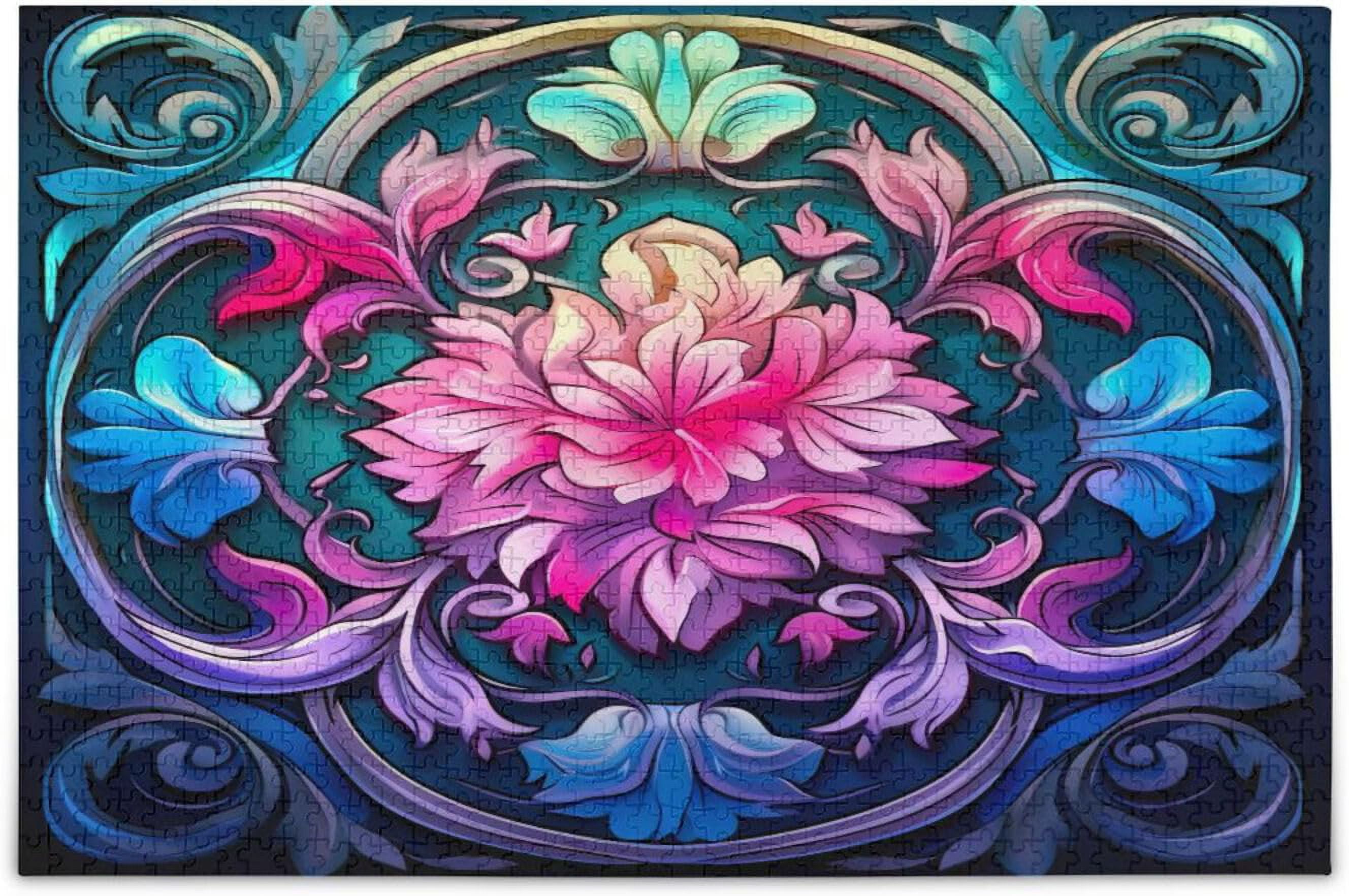 Mandala Floral Jigsaw Puzzle 1000 PiecesDie-Cut Puzzle Pieces Are Easy ...
