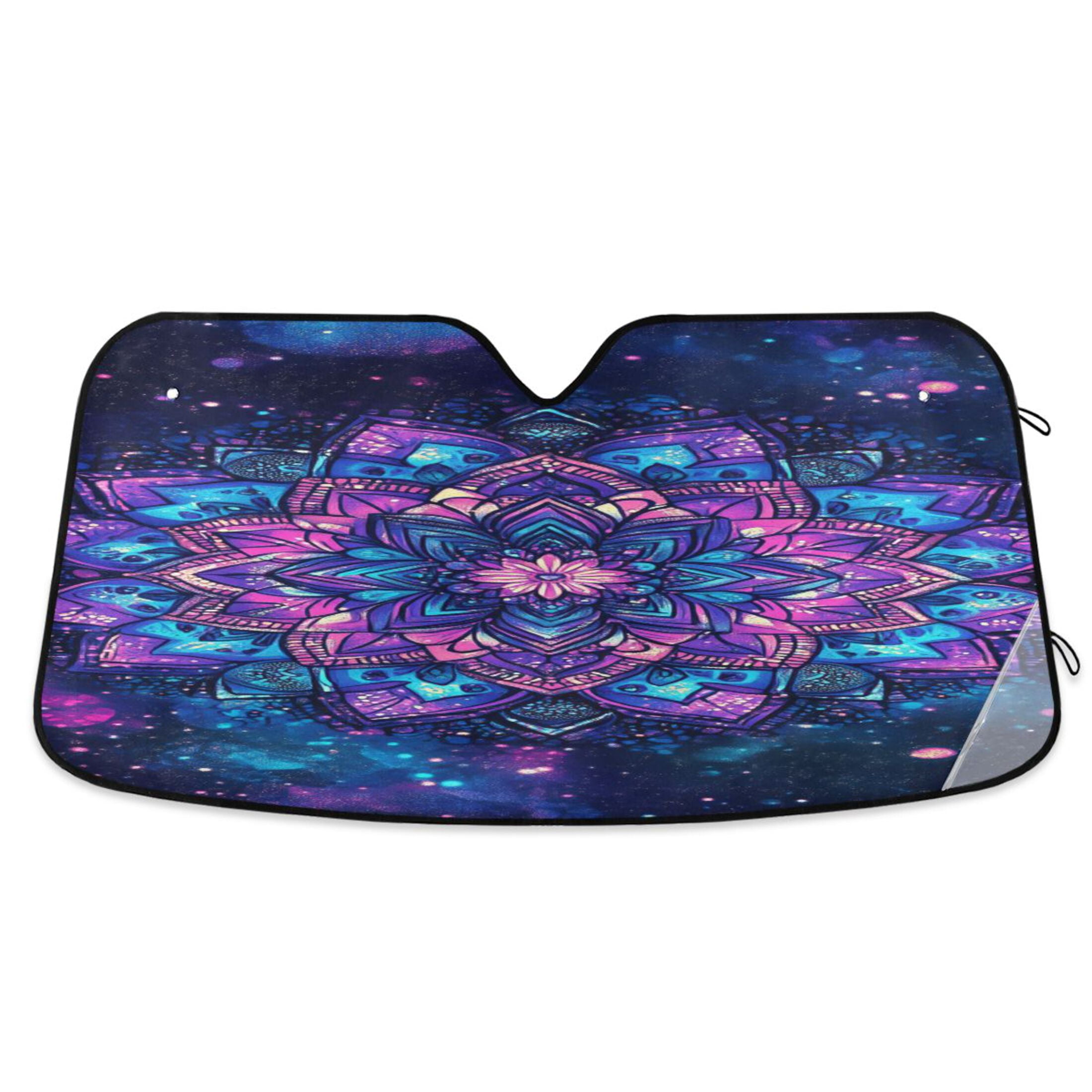 Mandala Floral Windshield Sun Shade Automobile Visor Accordion Folding ...
