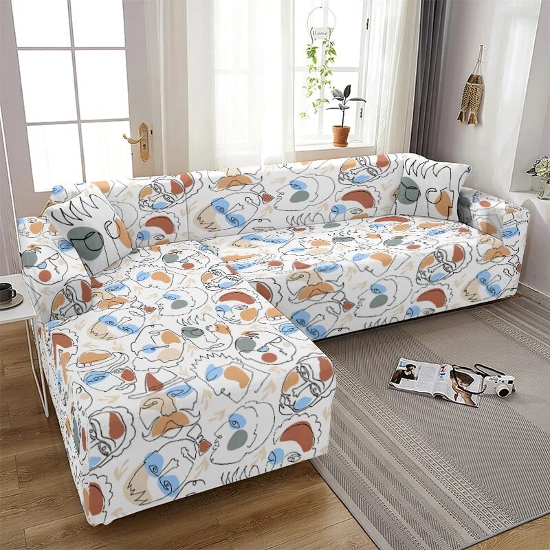 Mandala Flower Elastic Sofa Cover for Living Room Geometric Sofa Chaise ...