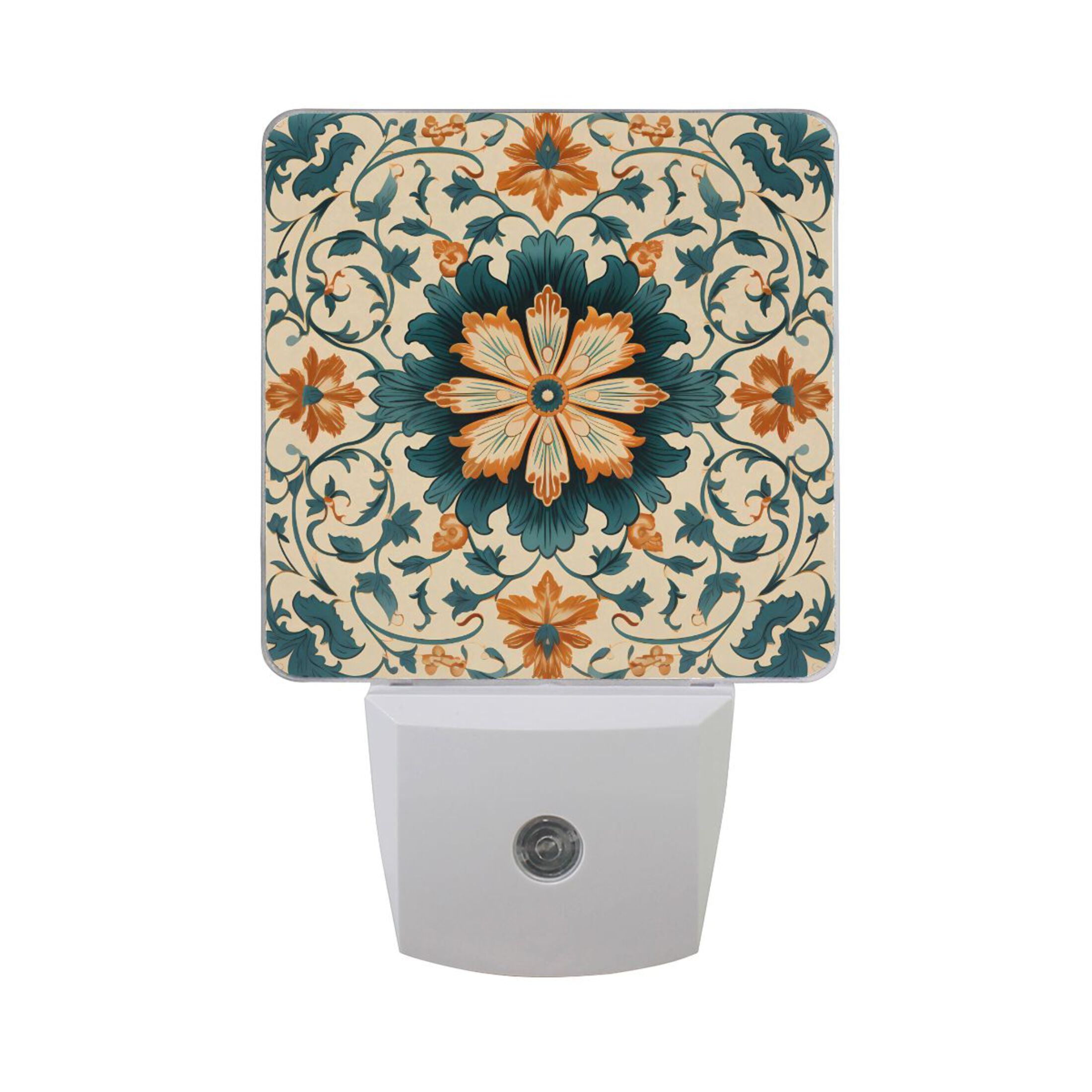 Mandala Flower LED Night Light Dusk to Dawn Sensor 2 Pack Plug-in Soft ...
