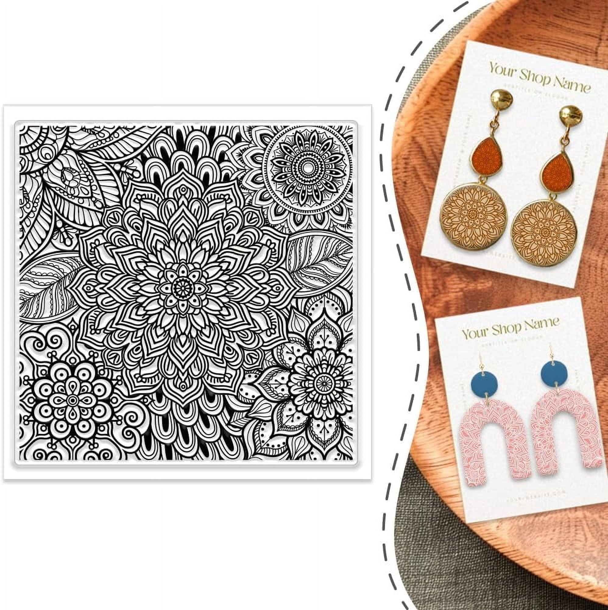 Mandala Flower Polymer Clay Texture Sheet Silicone Texture Stamp Sheets ...