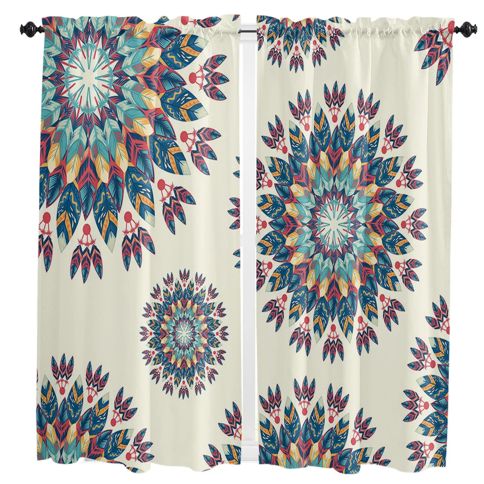 Mandala Flowers Bloom Abstract Curtains For Living Room Bedroom Window ...