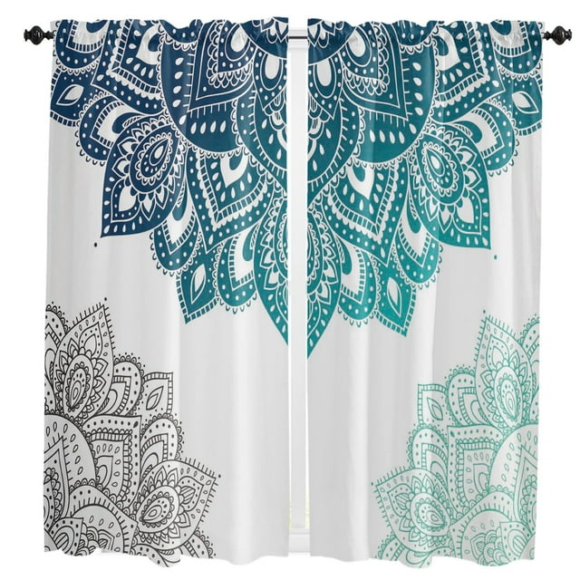 Mandala Flowers Bloom Abstract Curtains For Living Room Bedroom Window ...