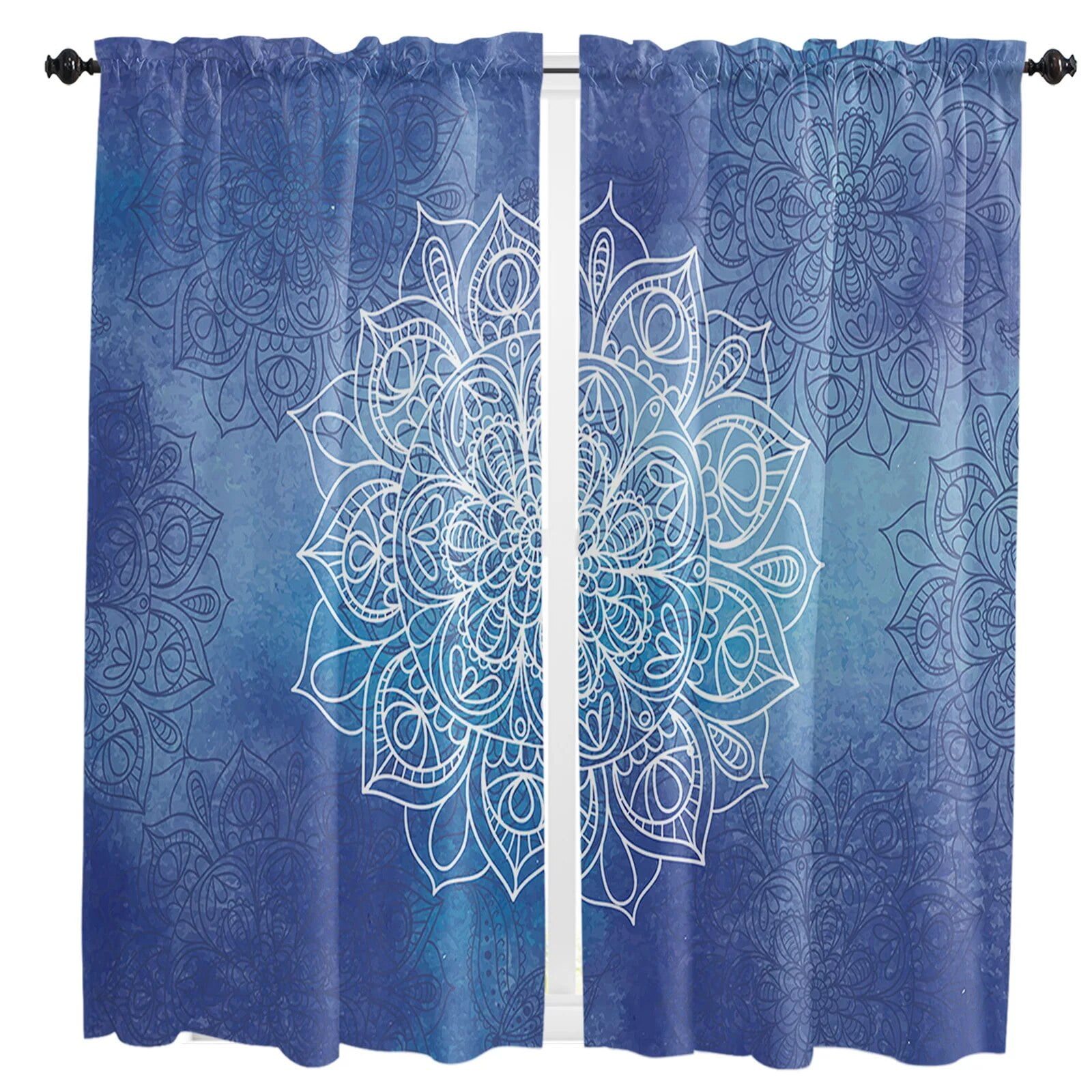 Mandala Flowers Bloom Abstract Curtains For Living Room Bedroom Window ...