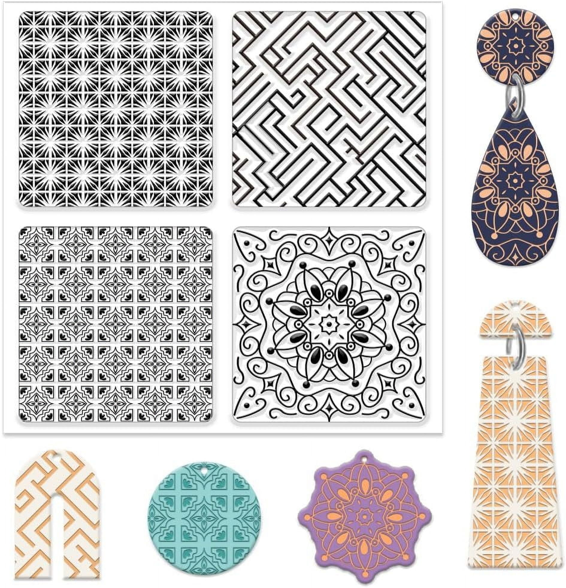 Mandala Flowers Polymer Clay Texture Sheets Geometry Clay Modeling ...