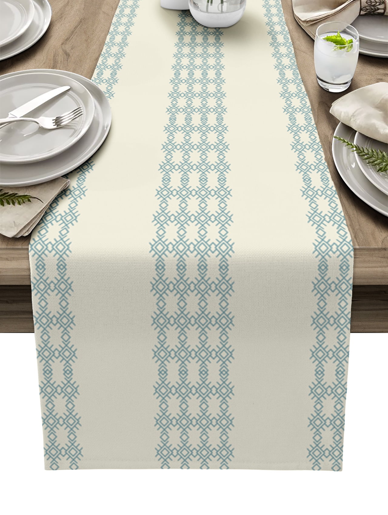 Mandala Flowers Texture Linen Table Washable Runners for Dining Table ...