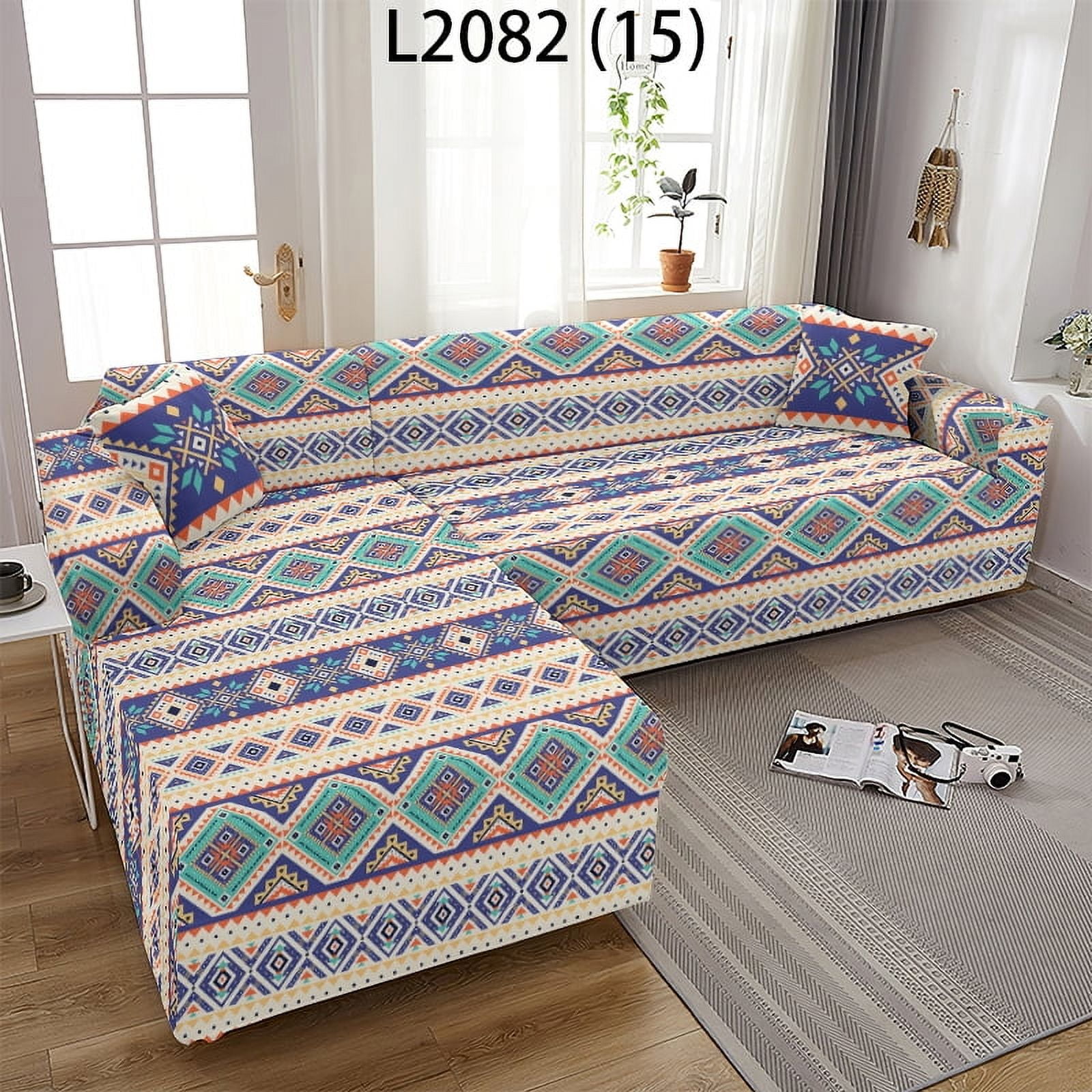 Mandala Geometric Elastic Sofa Cover for Living Room Sofa Towel Retro ...